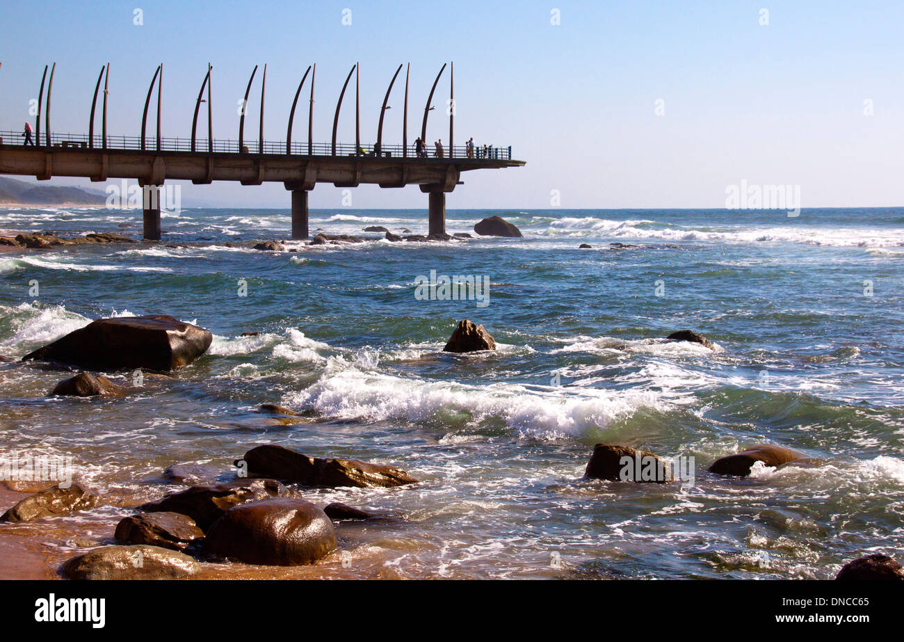 view of landmark pier at Umhlanga Rocks, Durban, South Africa Stock ...