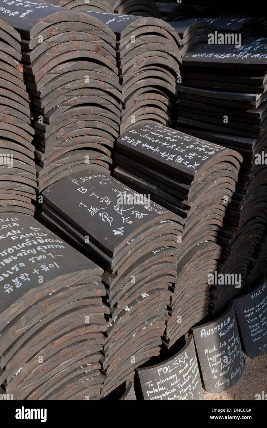 Prayer tiles at Bulguksa Buddhist temple - Gyeongju, South Korea Stock ...