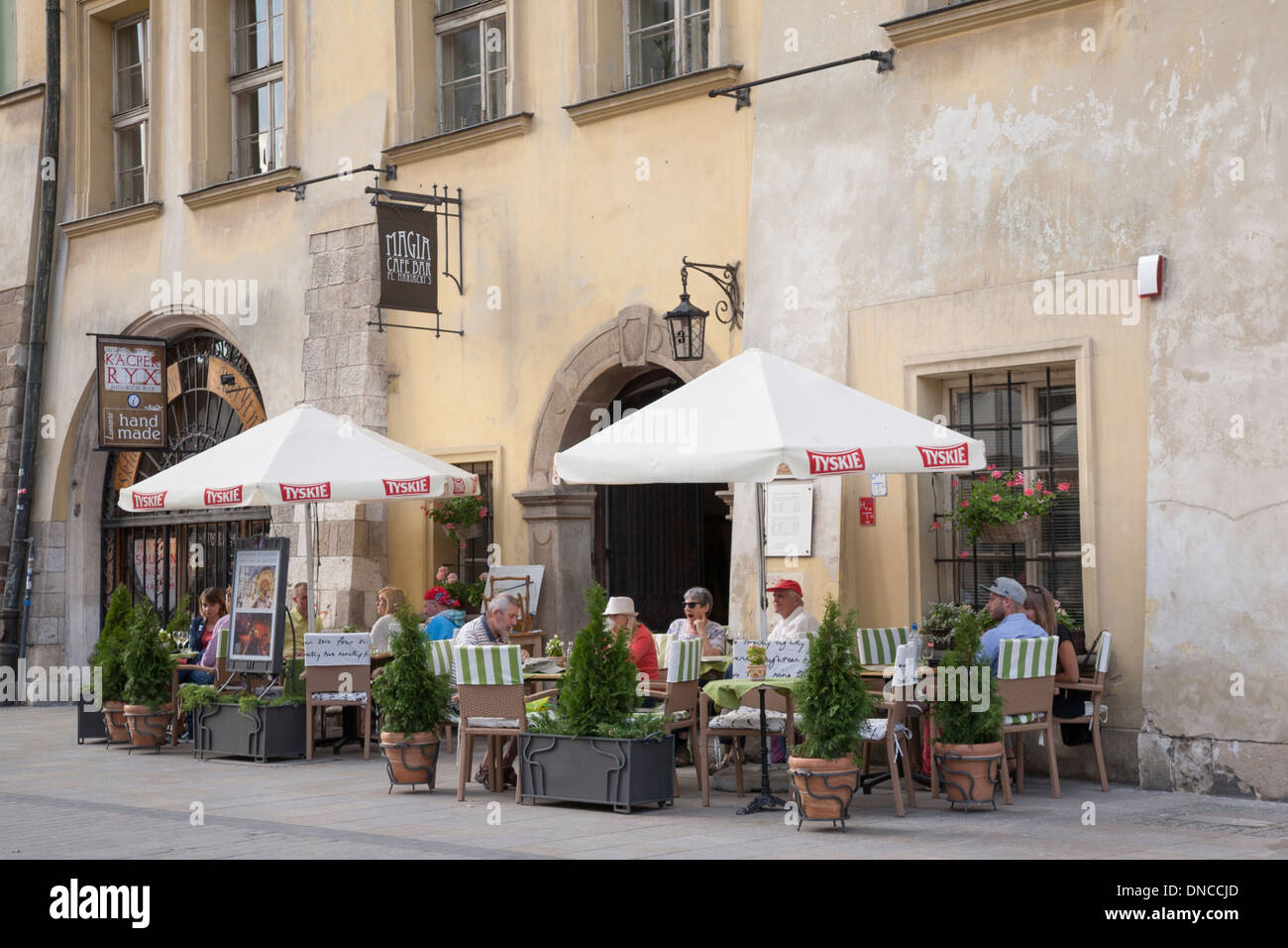 Cafe Magia, Plac Mariacki Square, Krakow, Poland Stock Photo - Alamy