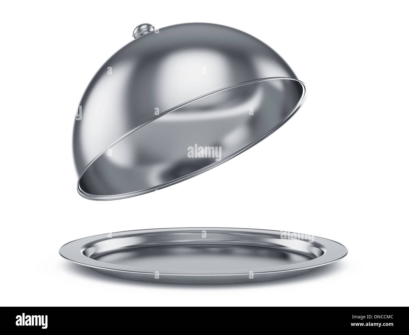 3d render of opened cloche, isolated on white background Stock Photo ...