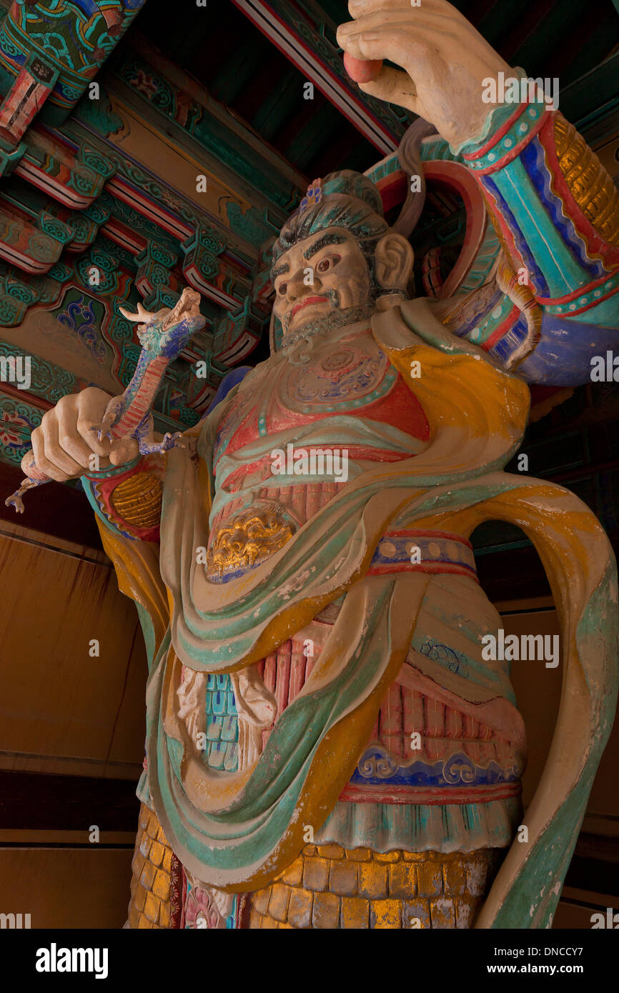 Wooden Buddhist temple guardian figure at Bulguksa, UNESCO World ...
