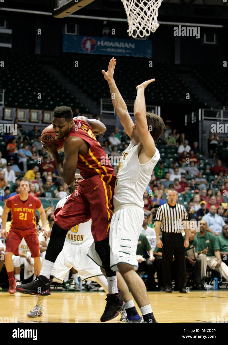 Honolulu, HI, USA. 22nd Dec, 2013. Iowa State Cyclones forward Melvin ...