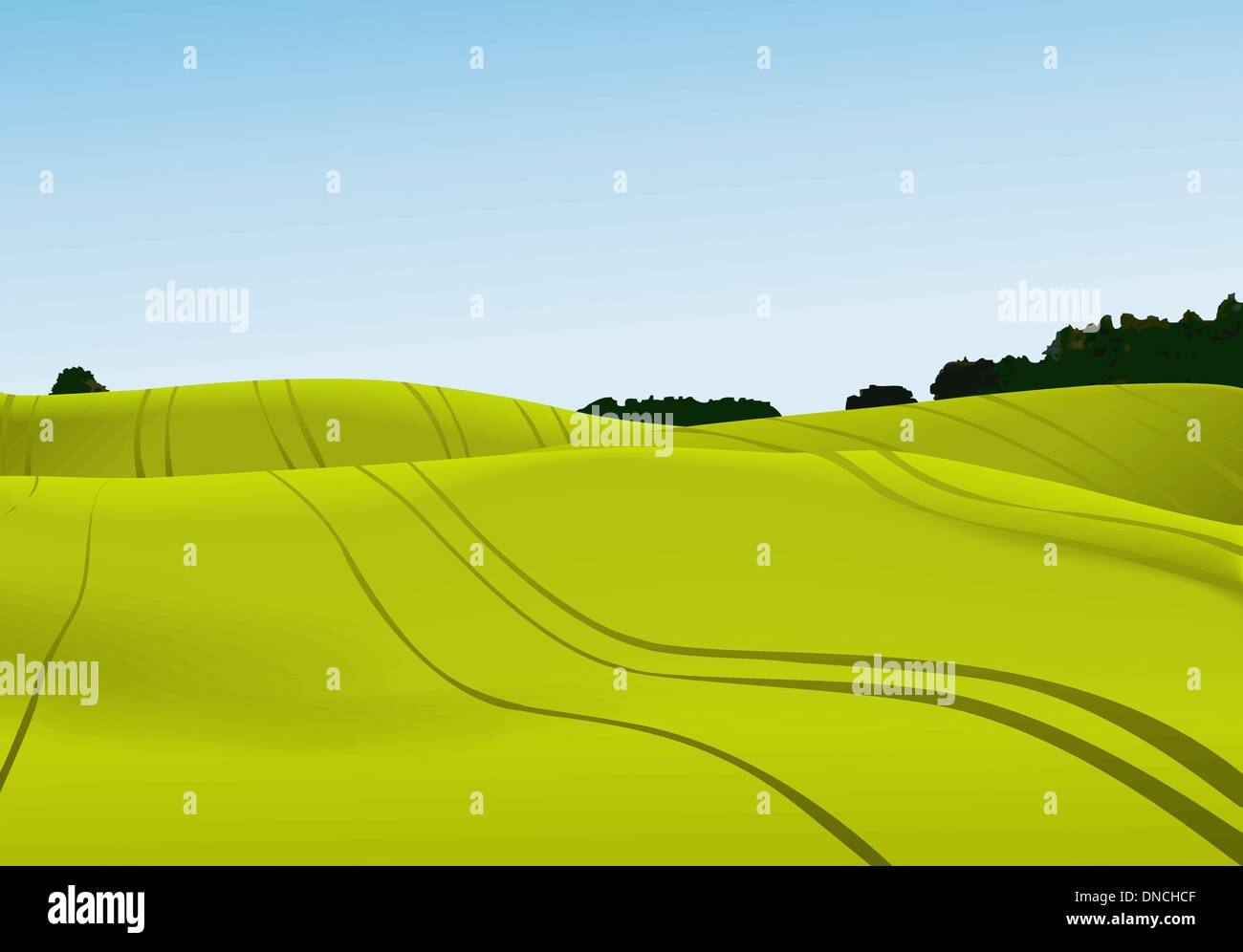 Green fields with snow Stock Vector Images - Alamy