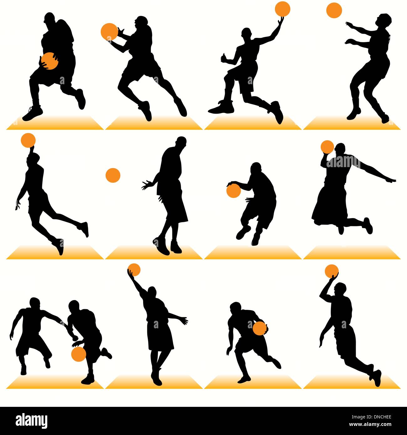 Basketball players silhouettes set Stock Vector Image & Art - Alamy