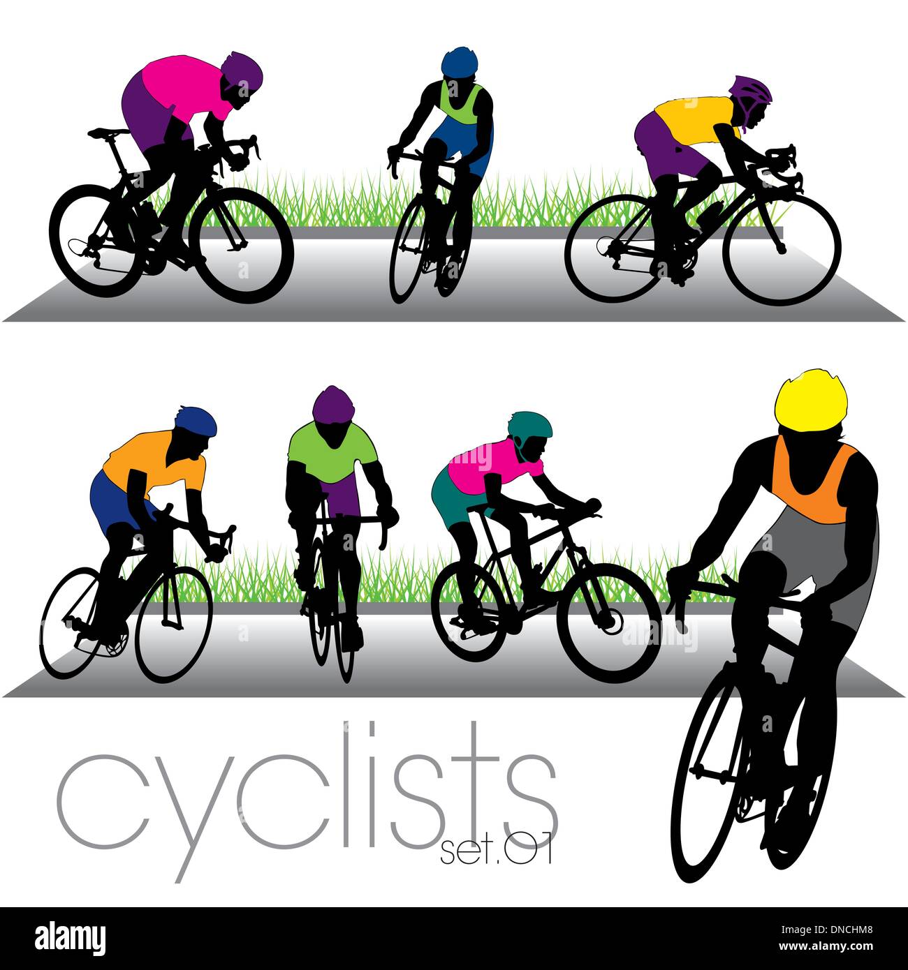 Bikers silhouettes set Stock Vector Image & Art - Alamy