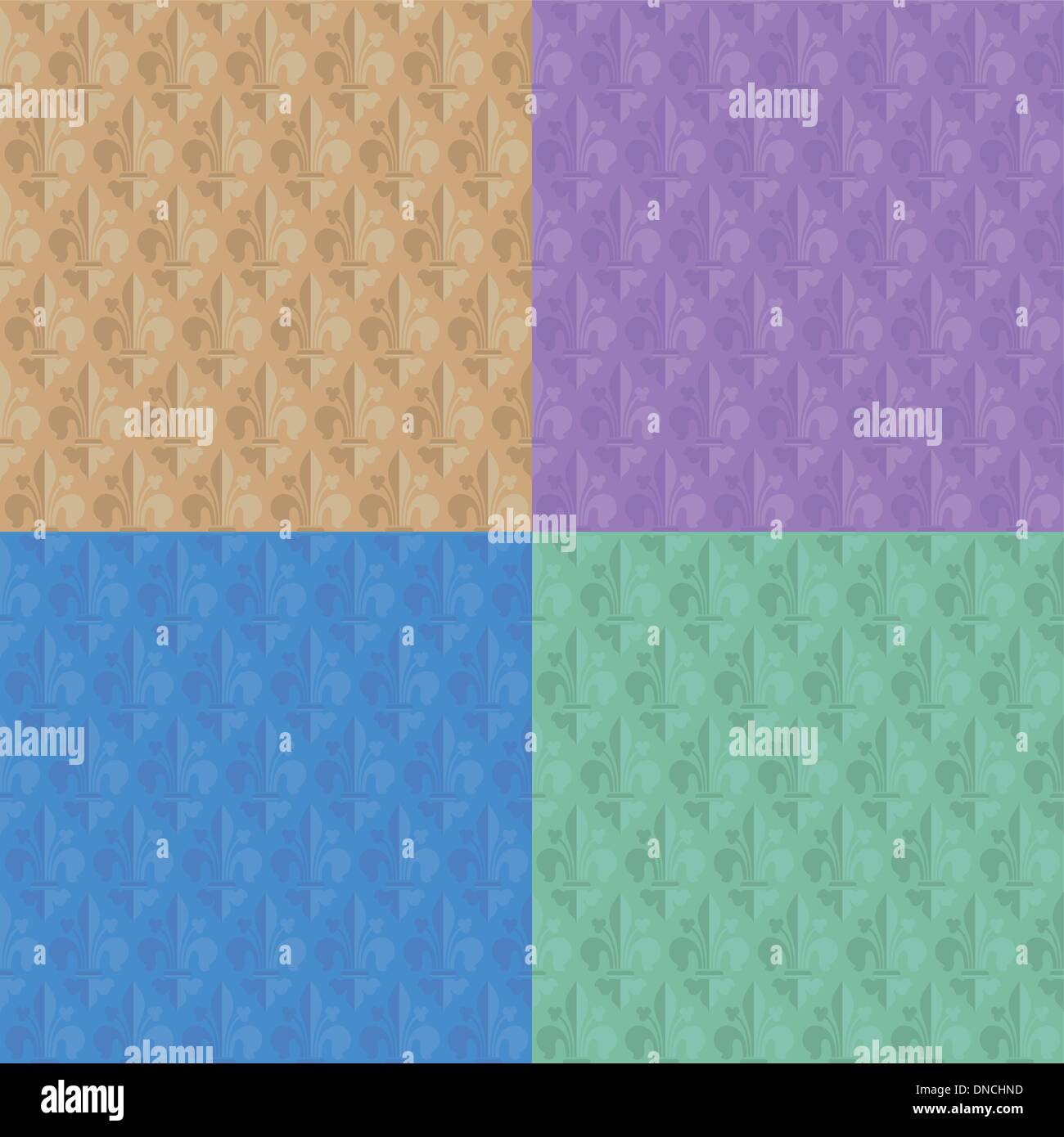 Seamless Retro Wallpaper Variations Stock Vector Image & Art - Alamy