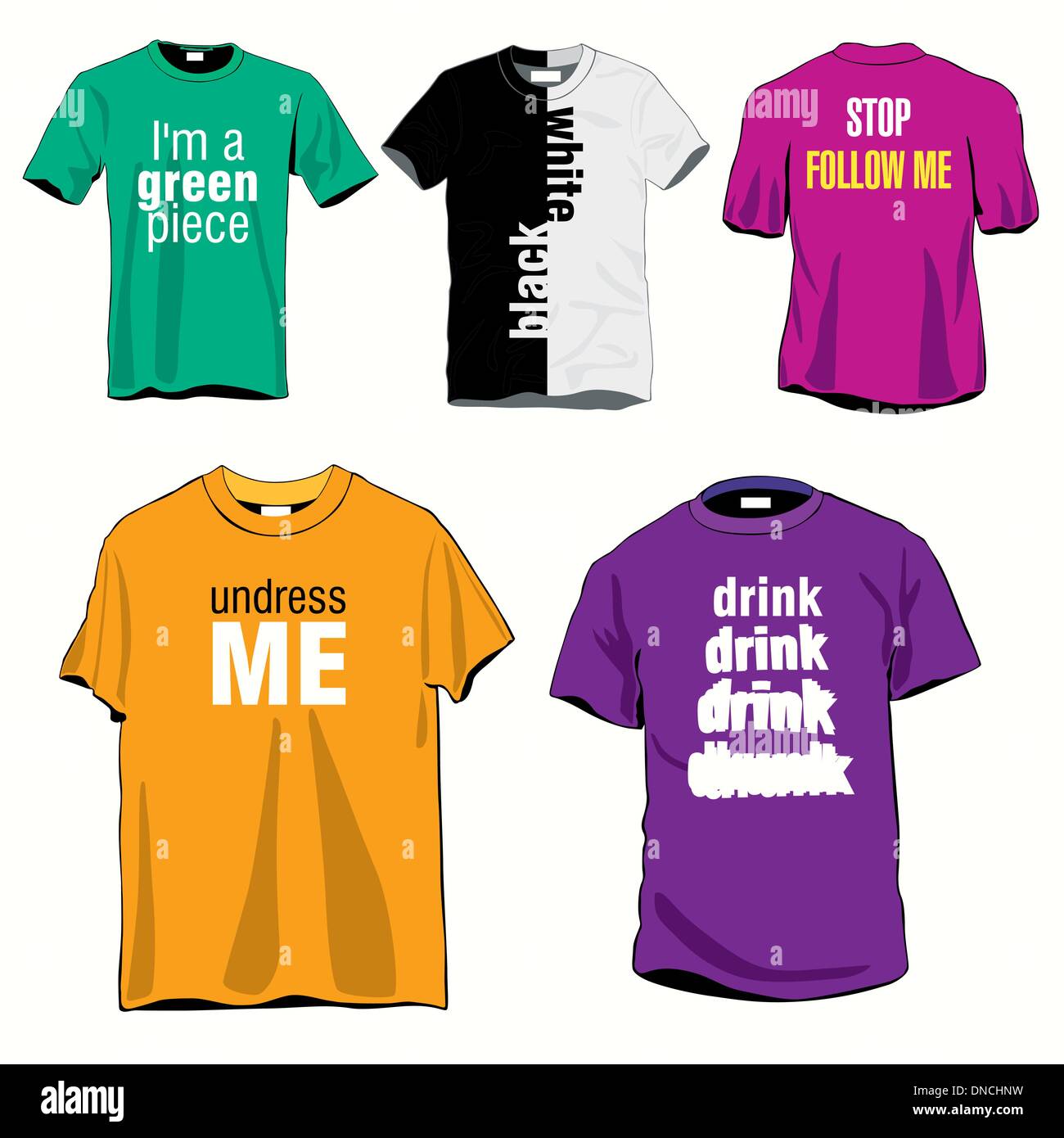 Fun t-shirts set Stock Vector Image & Art - Alamy
