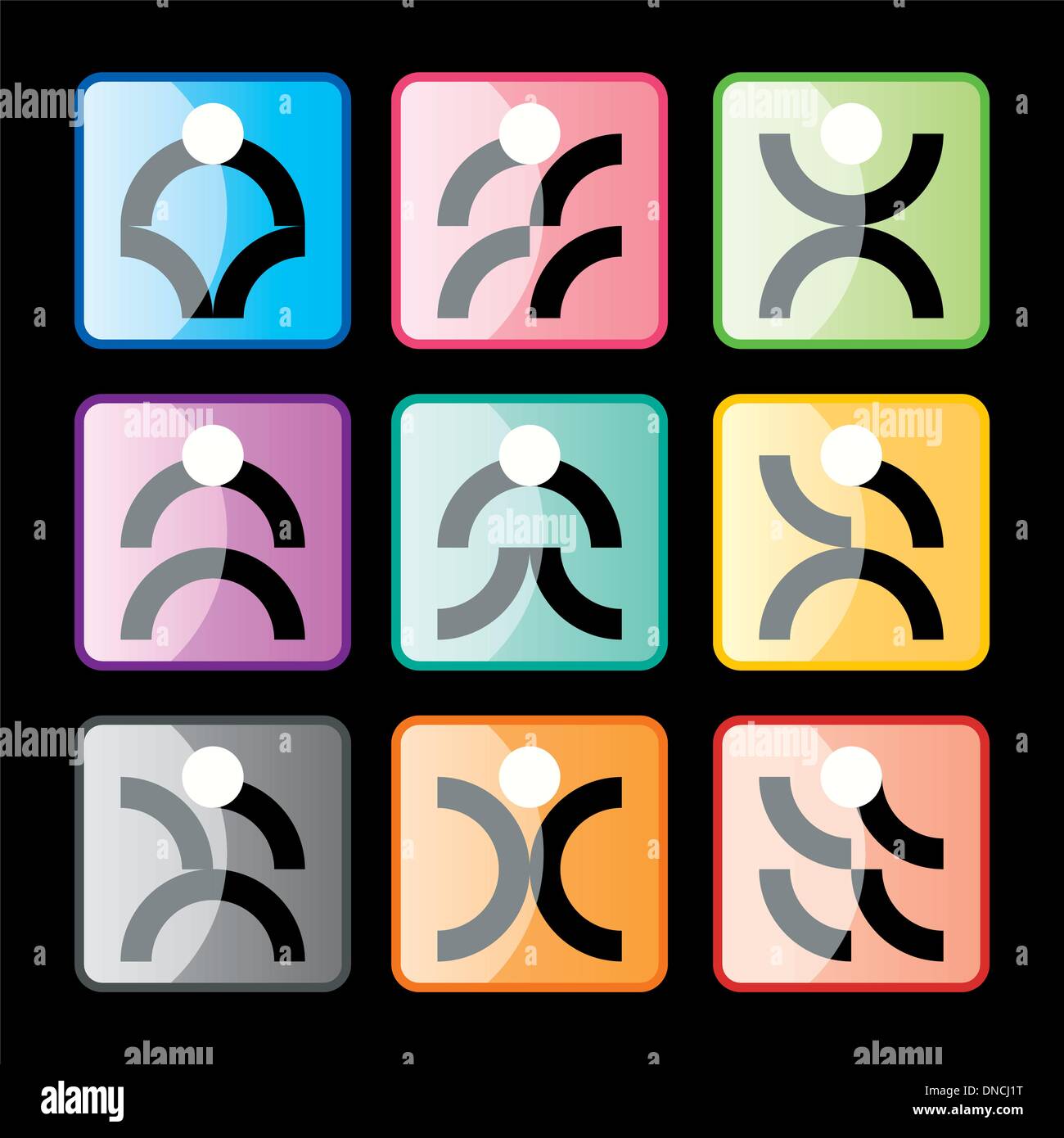 Abstract people icons set Stock Vector Image & Art - Alamy