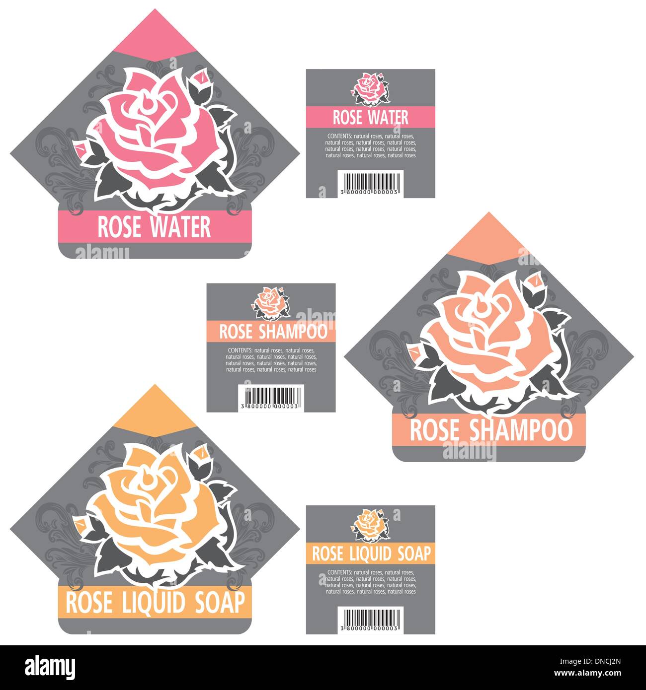 Vintage Rose Cosmetics Labels Set Stock Vector Image & Art - Alamy