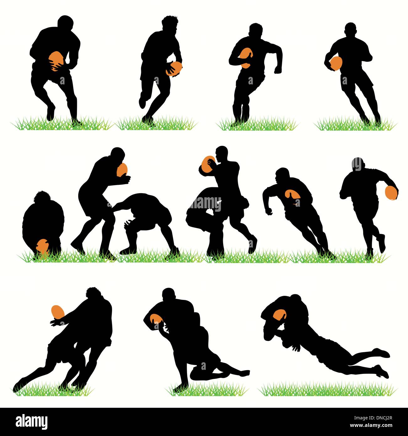 Rugby silhouettes set Stock Vector Image & Art - Alamy