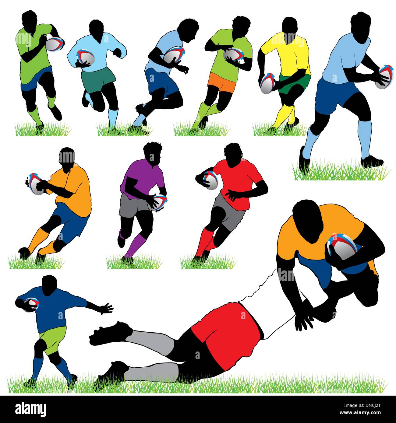 Rugby silhouettes set Stock Vector Image & Art - Alamy