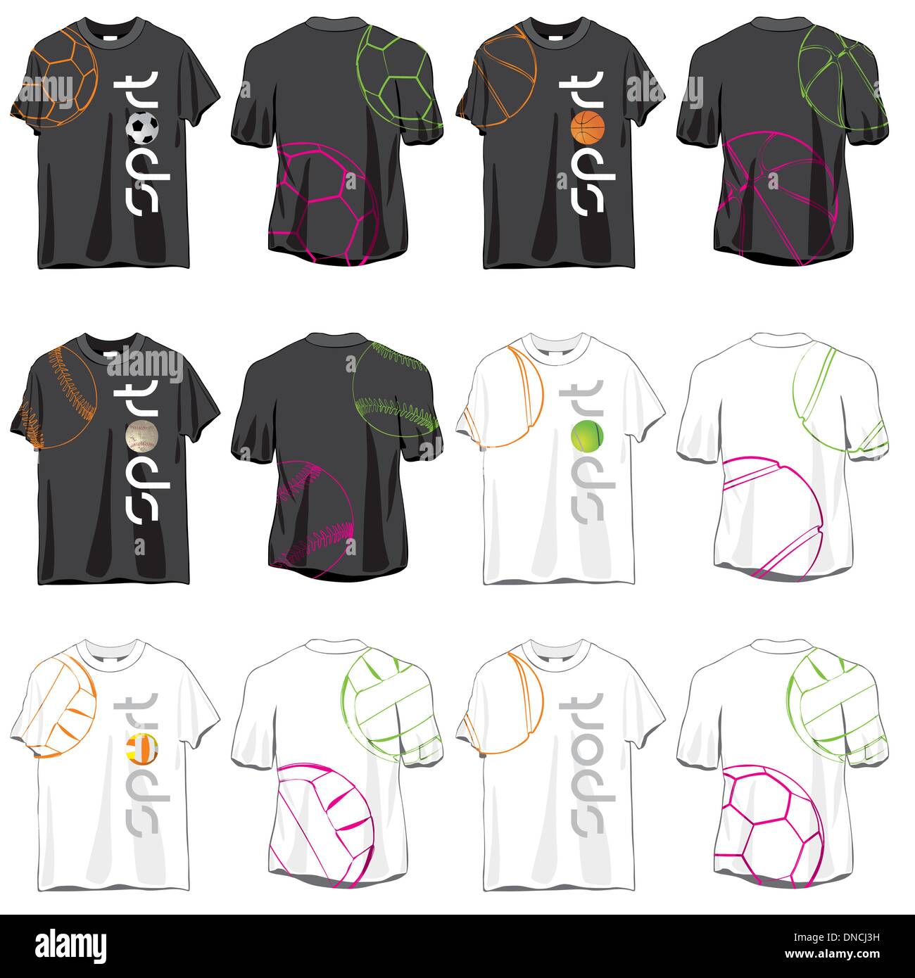 Sport T-shirts Designs Set Stock Vector Image & Art - Alamy