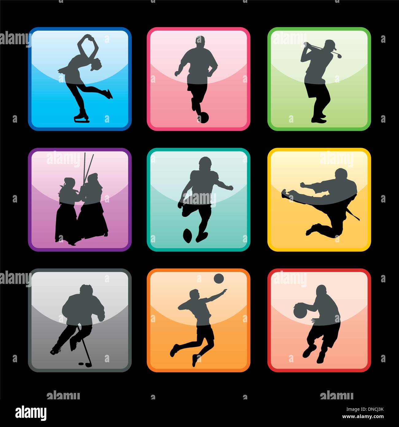 Sports buttons set Stock Vector Image & Art - Alamy
