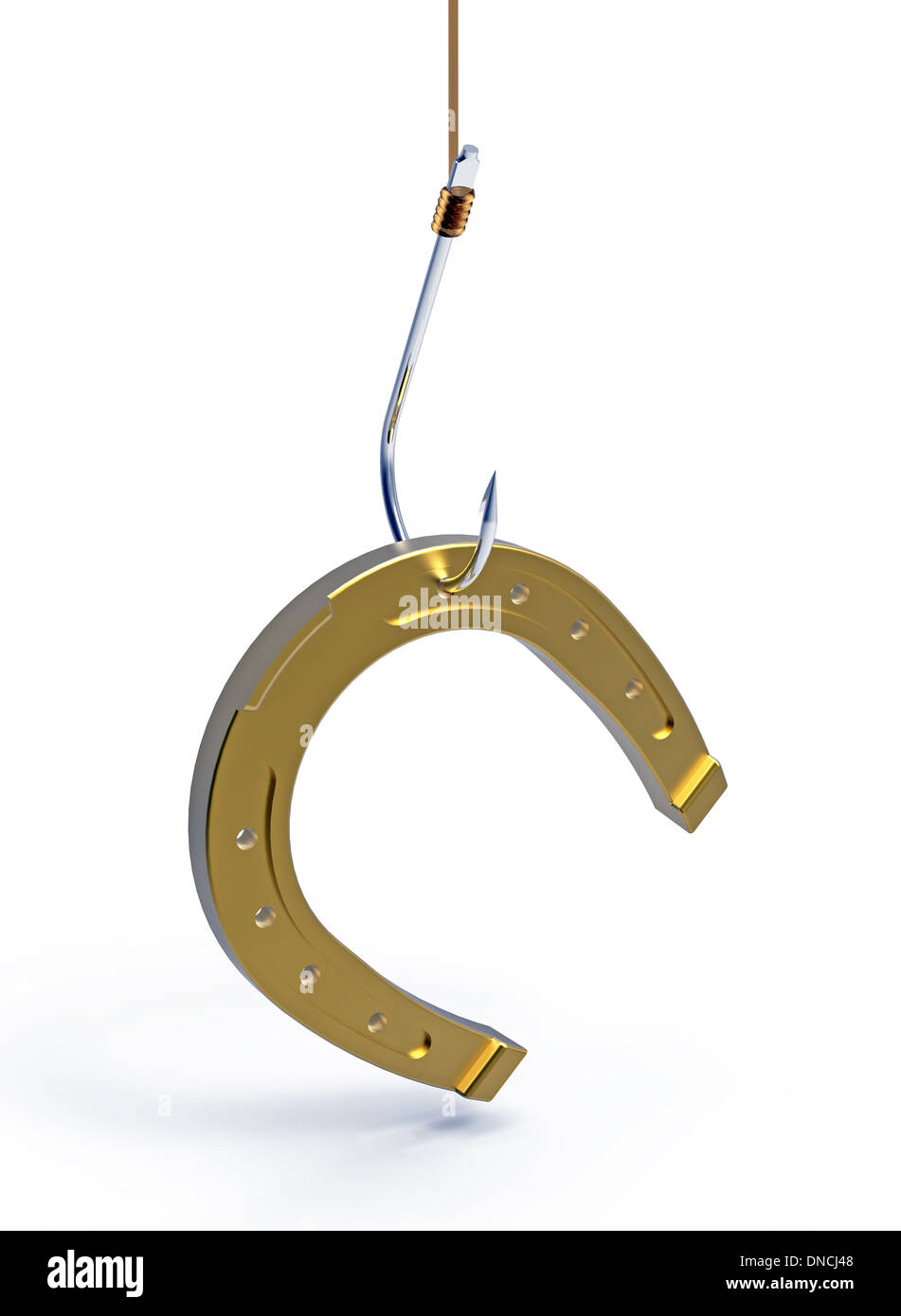 3d render golden fishing hook hi-res stock photography and images - Alamy