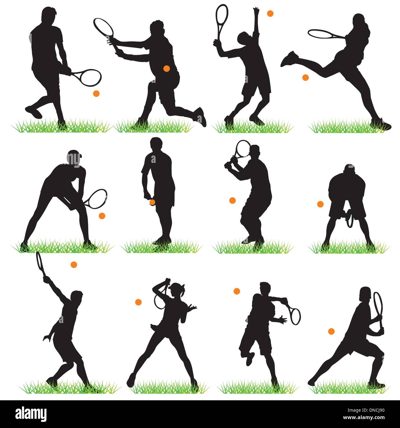 Tennis players silhouettes set Stock Vector Image & Art - Alamy