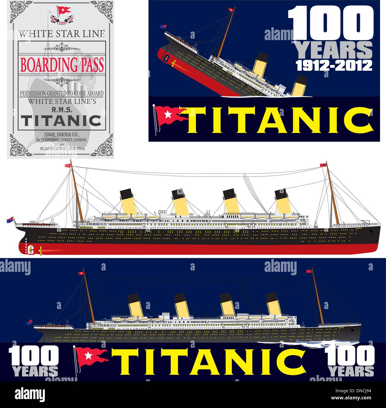Titanic 100 Years Anniversary Stock Vector Image & Art - Alamy