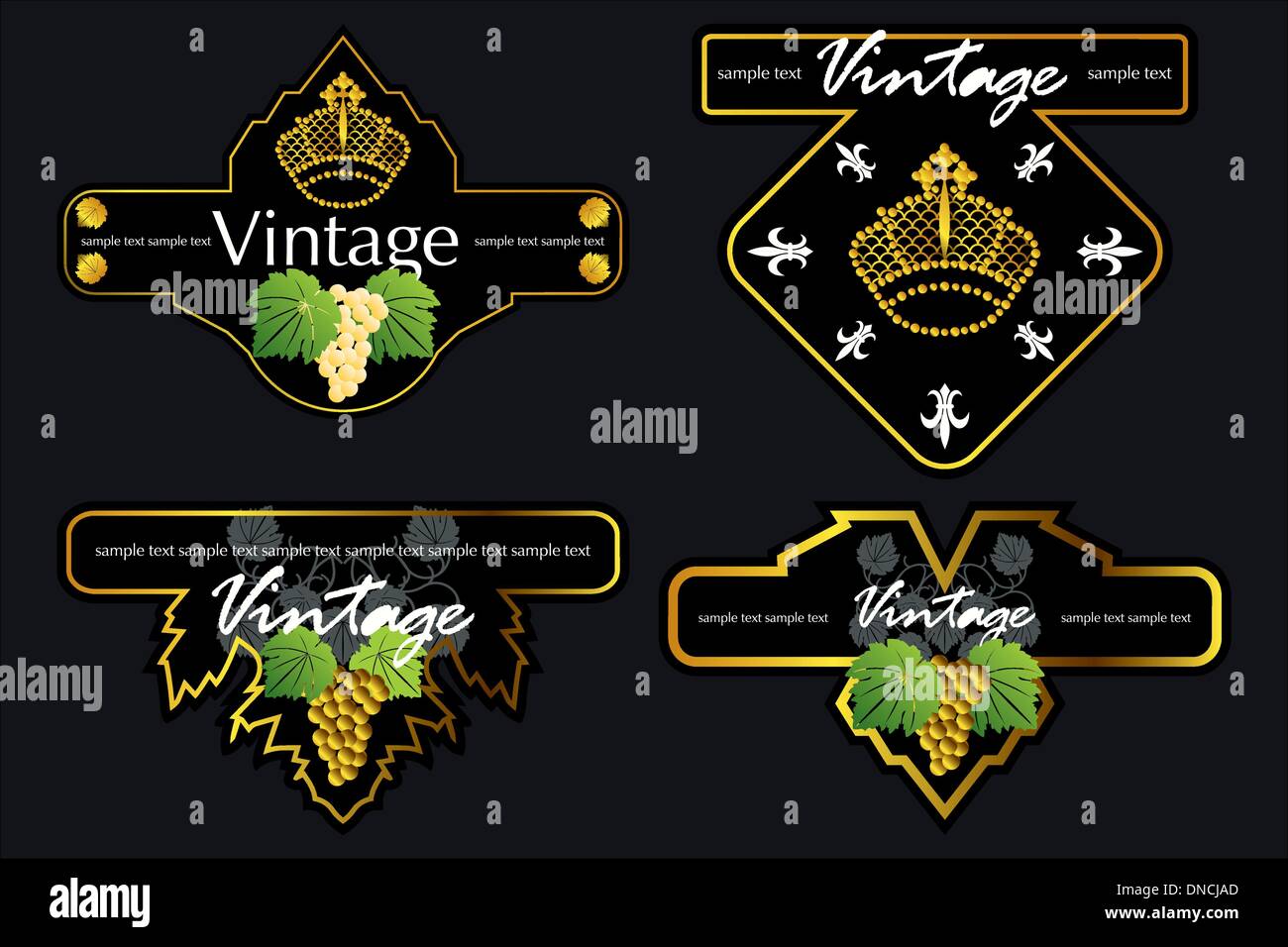 Vintage wine labels set Stock Vector Image & Art - Alamy