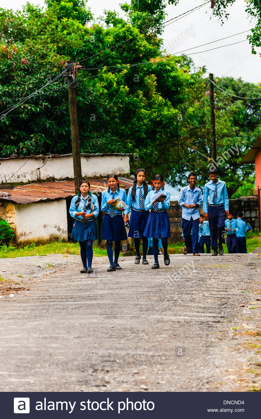 Nepal School Girls Uniforms High Resolution Stock Photography and ...