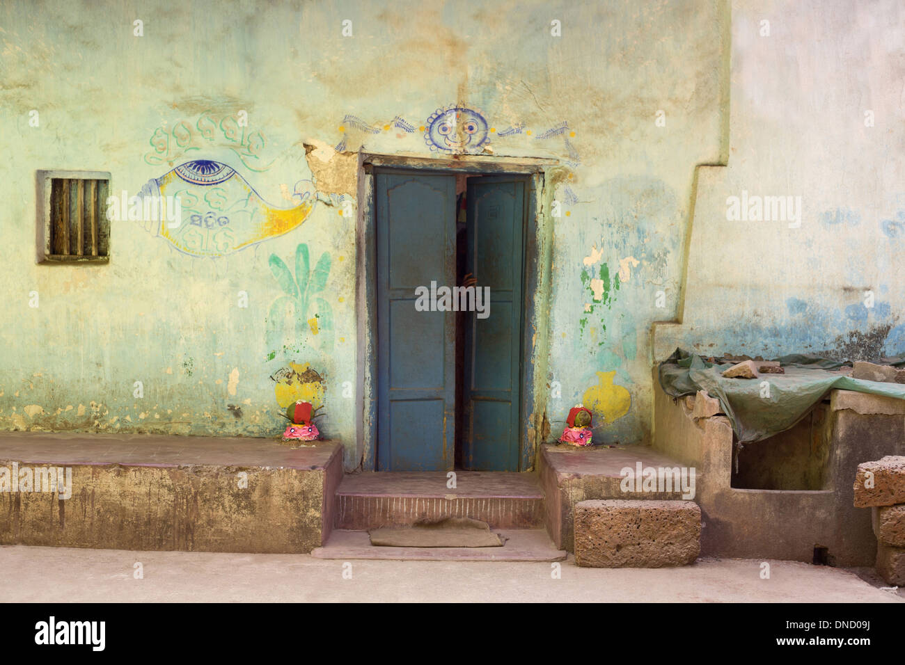 Entrance of an Oriyan house, Orissa Stock Photo - Alamy