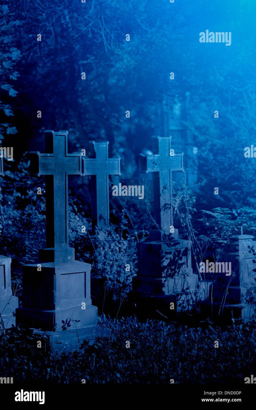 Dark Cemetery Graves