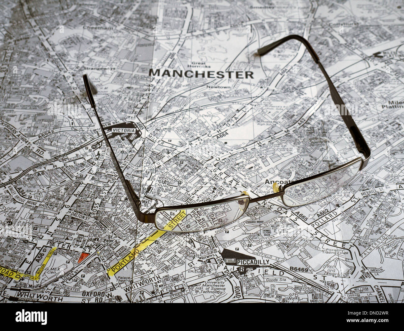 Map of manchester uk hi-res stock photography and images - Alamy