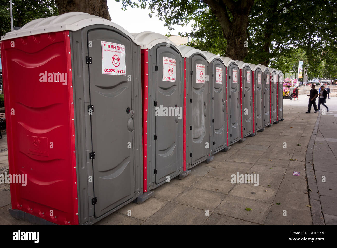 Temporary toilets installed on the street during Bristol Harbour ...