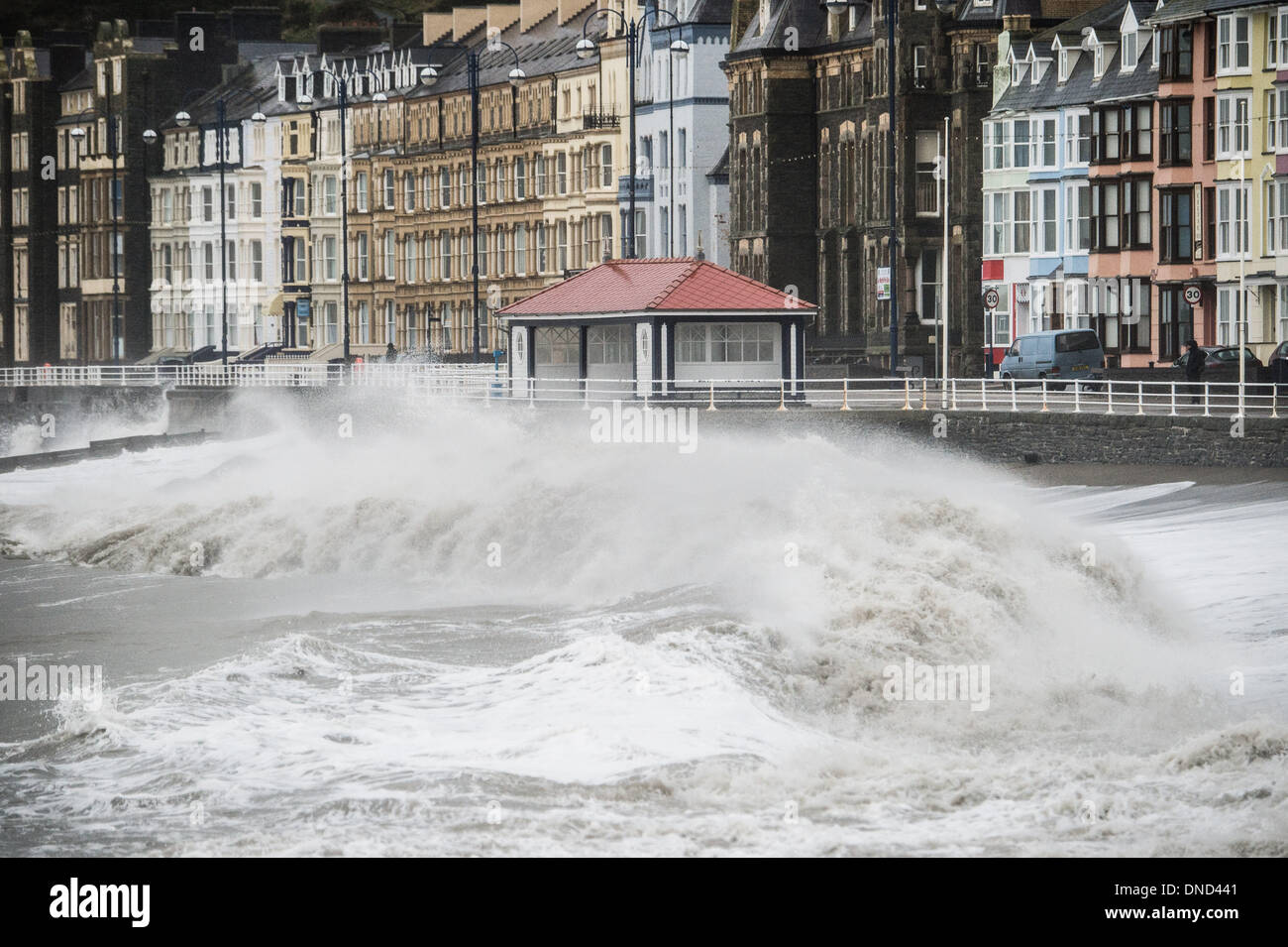 Aberystwyth, Wales UK. 23rd Dec, 23 2013. A 4.4m high tide just before ...