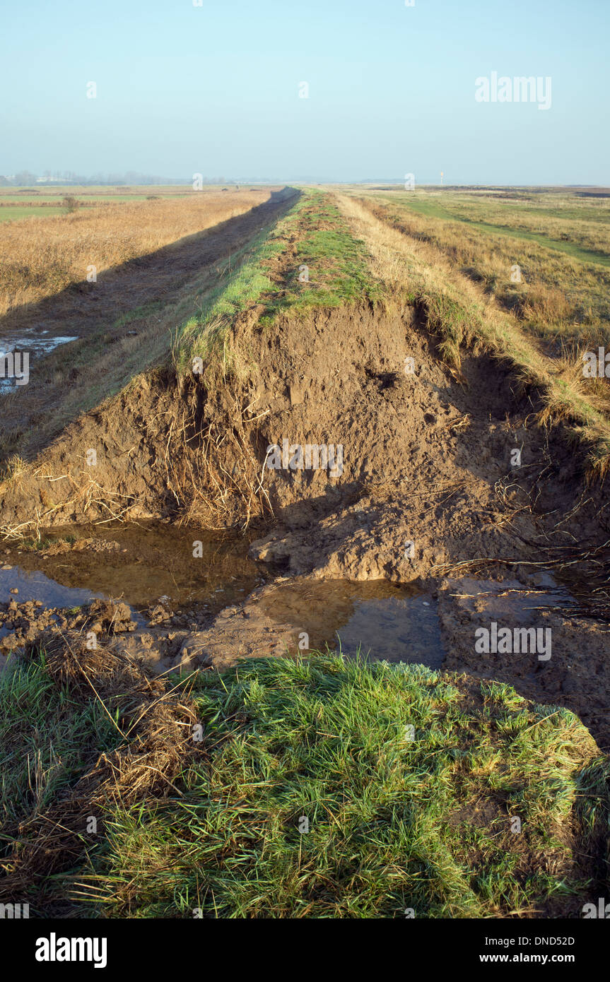 Seawall damage due to flooding Stock Photo - Alamy