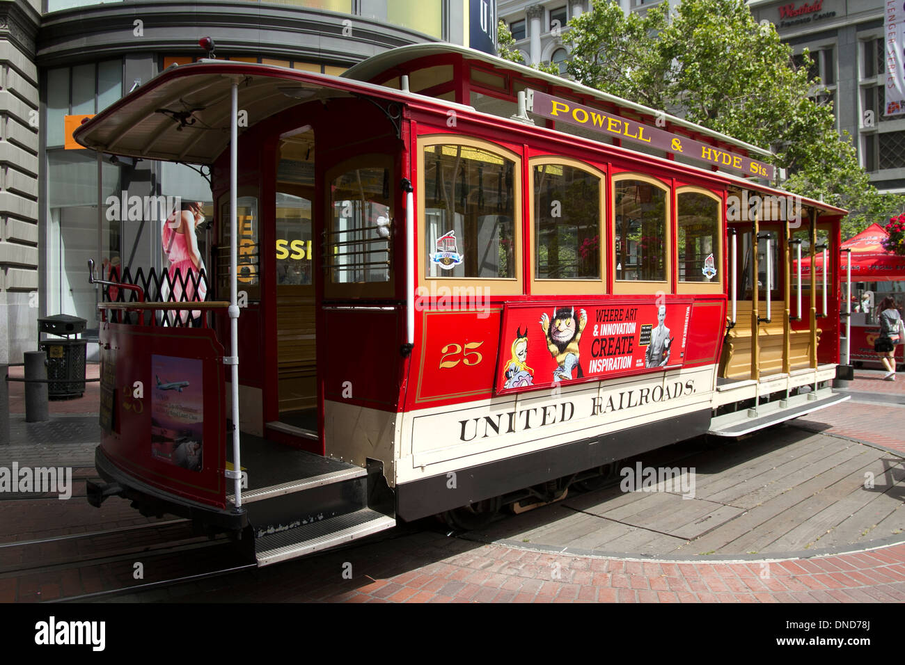 Cable car on turntable in San Francisco, California Stock Photo - Alamy