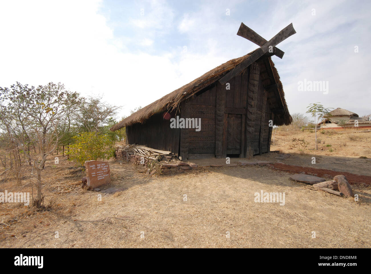 Tribal hut. Tangkhul Naga, Manipur. Manav Sangrahalaya, Bhopal, Madhya ...