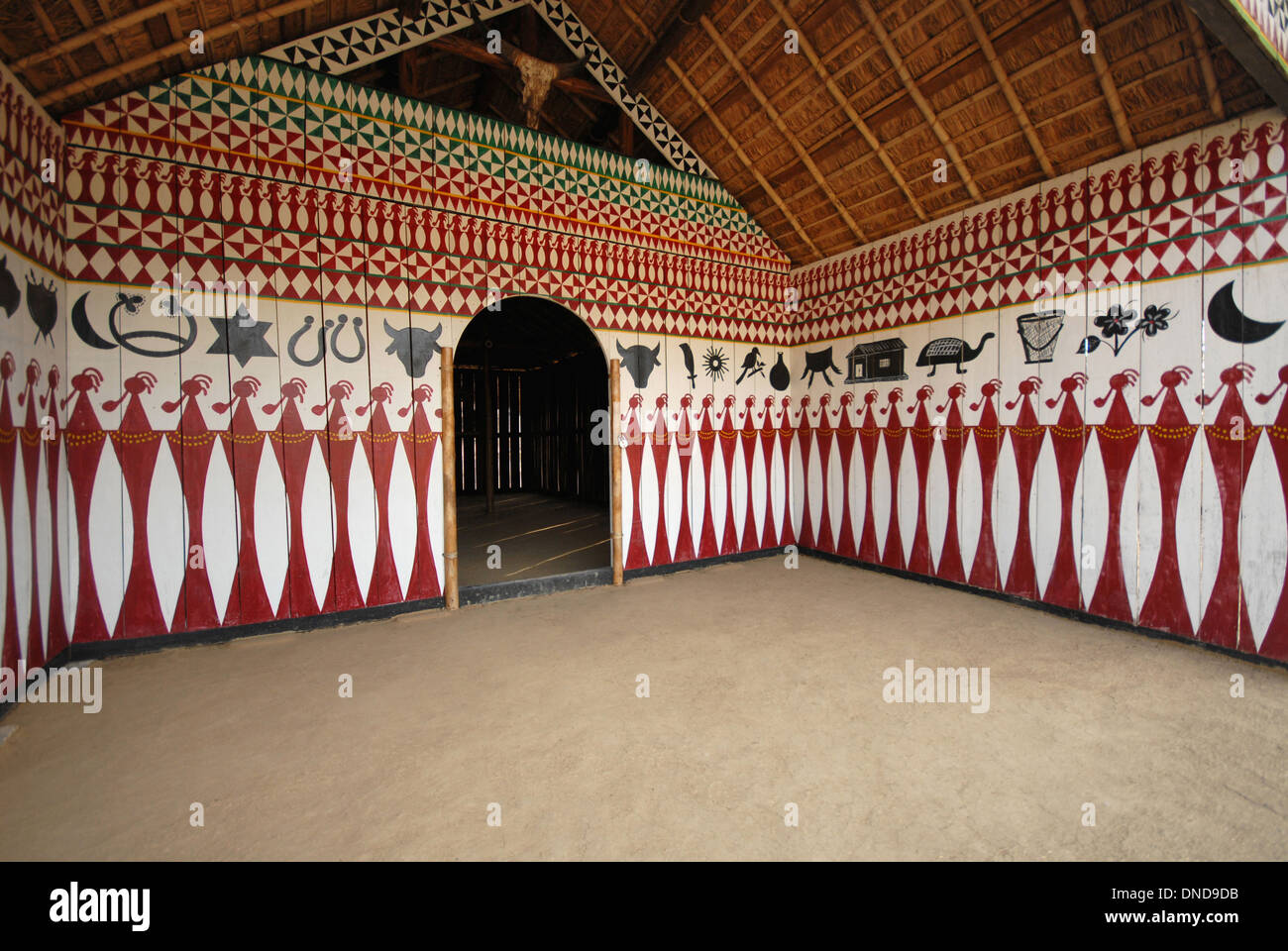 Tribal hut. Kabuinaga tribe, Manipur. Manav Sangrahalaya, Bhopal ...