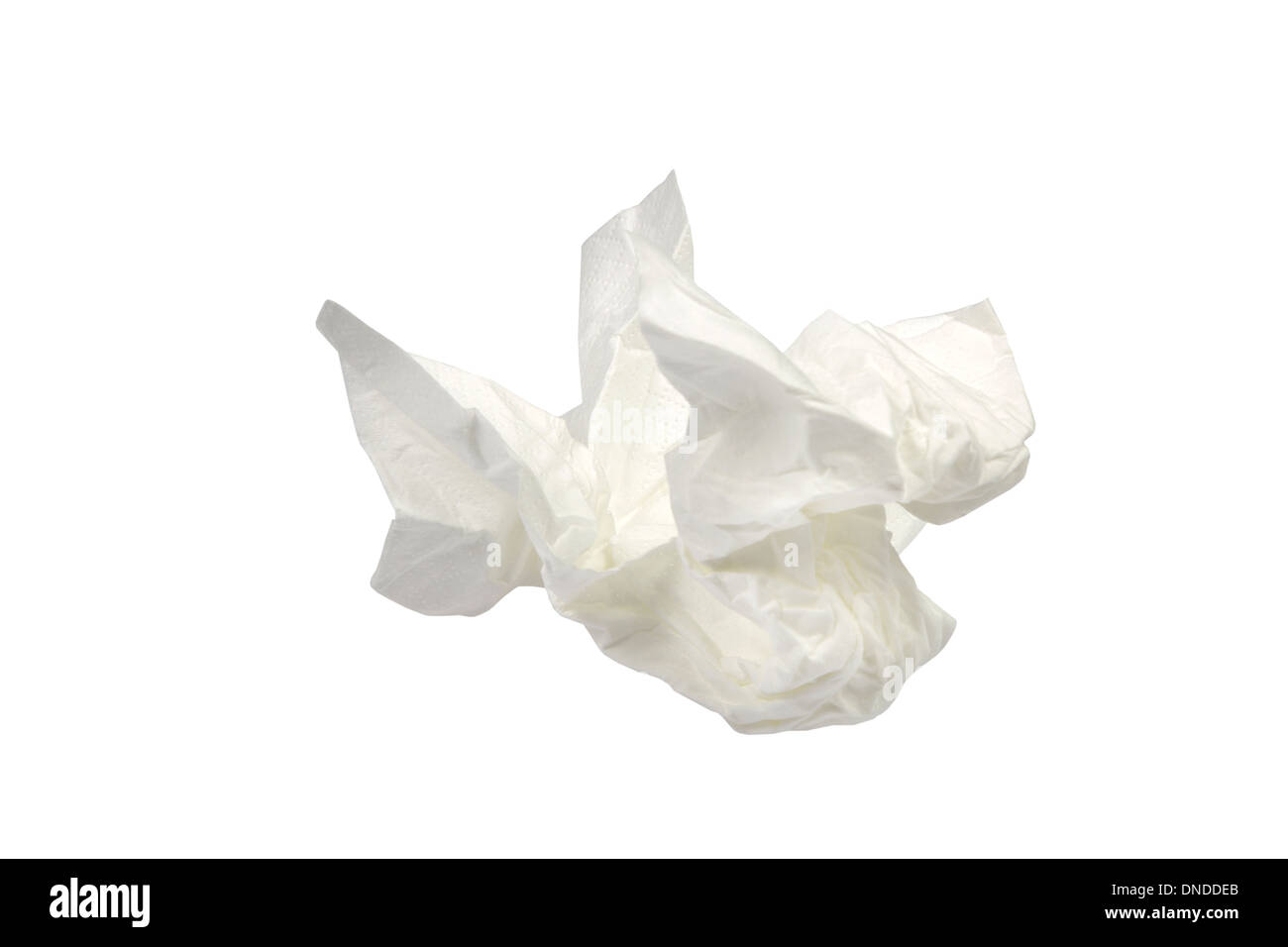 used screwed paper tissue isolated on white background Stock Photo - Alamy