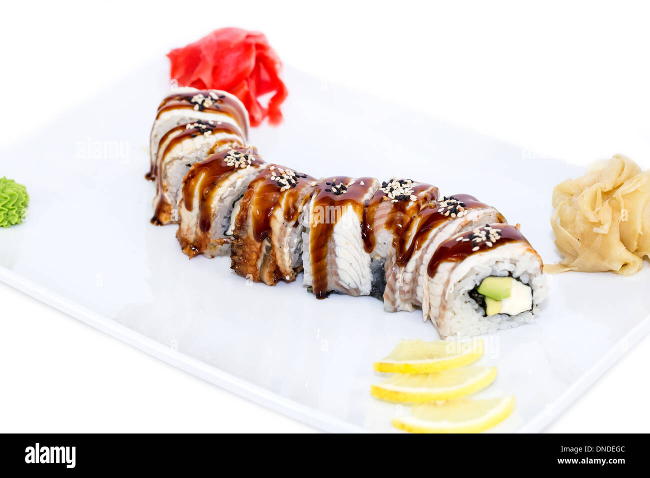 delicious seafood sushi at a Japanese restaurant Stock Photo - Alamy