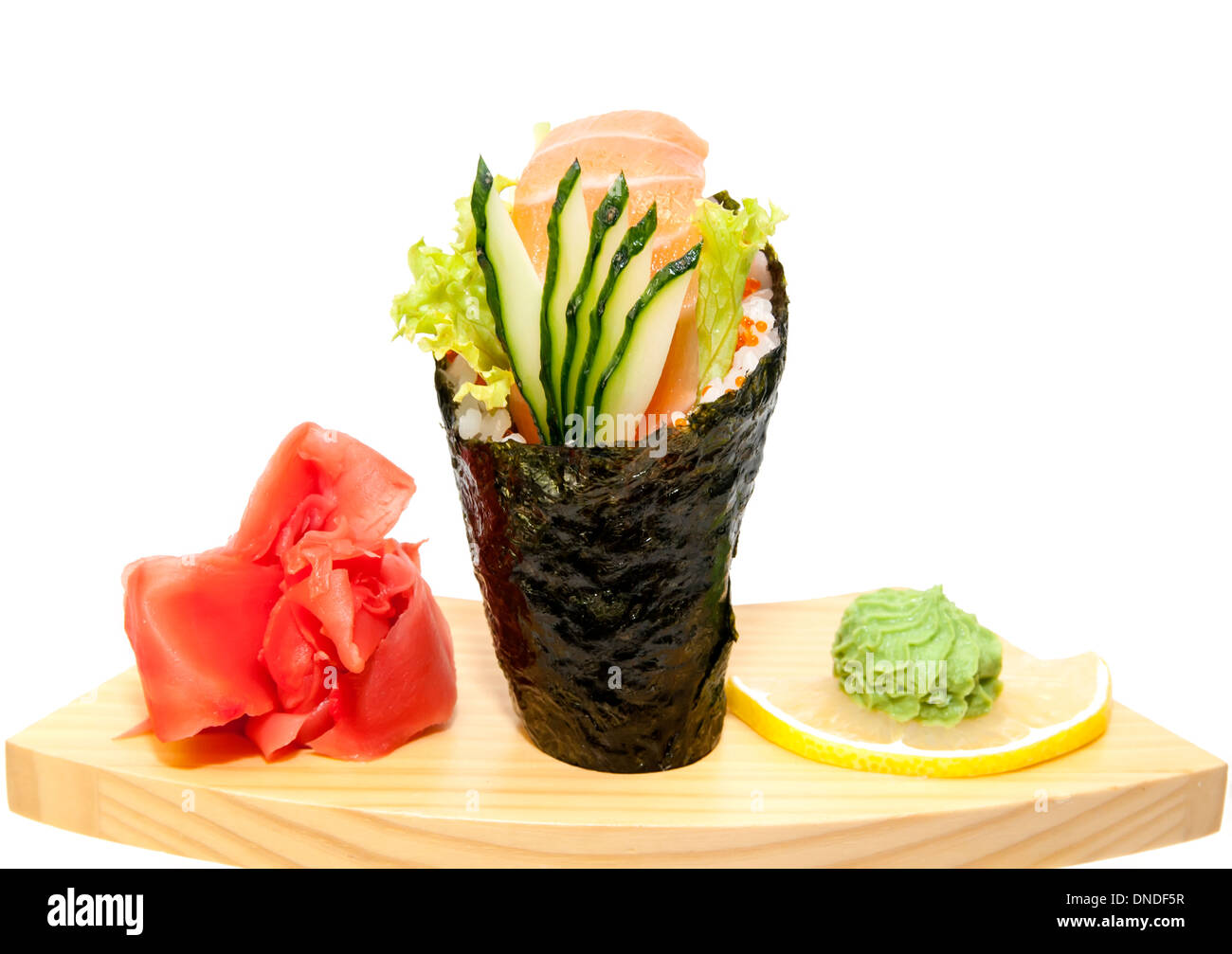 Japanese sashimi on a white background in a Japanese restaurant Stock ...
