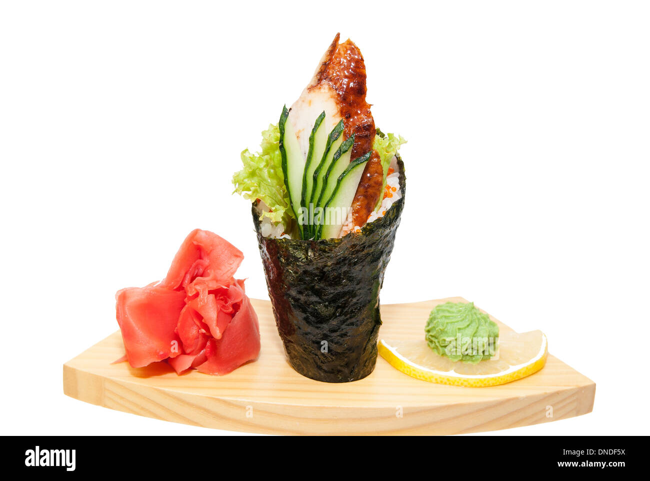 Japanese sashimi on a white background in a Japanese restaurant Stock ...