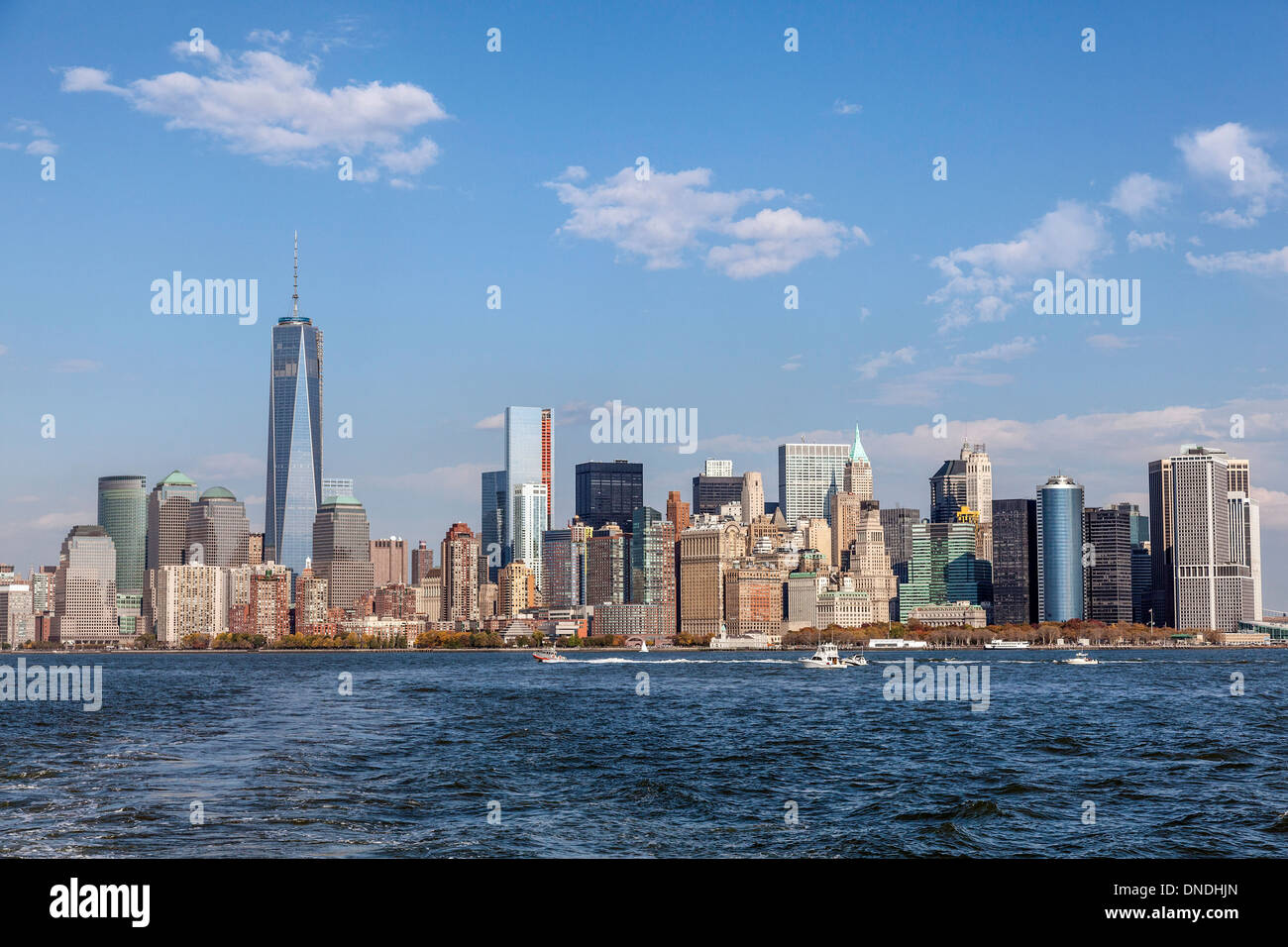 Skyline of Lower Manhattan and Midtown New York CIty from the East ...