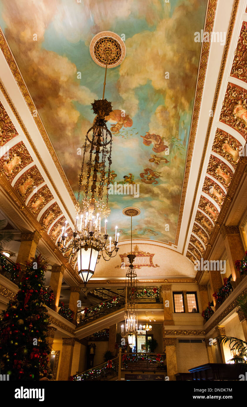 Ceiling of the lobby in the Pfister Hotel in downtown Milwaukee Stock ...