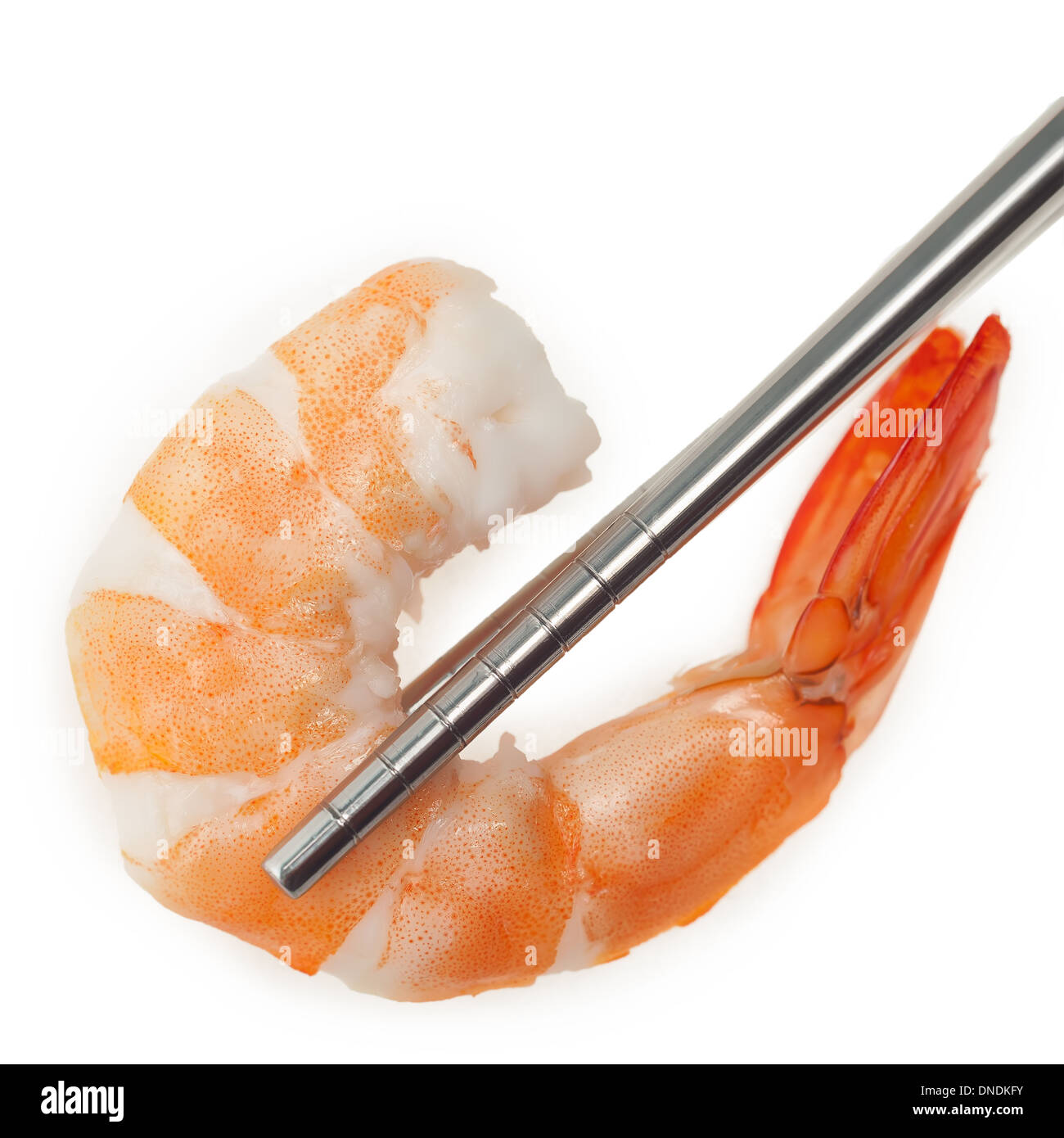 Shrimp with chopsticks isolated on white background Stock Photo - Alamy