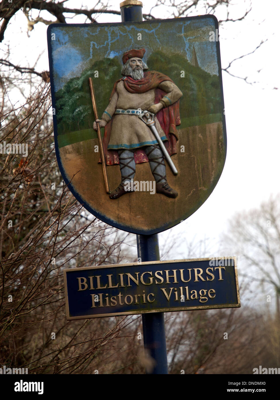 A village sign on the road into Billingshurst Stock Photo - Alamy