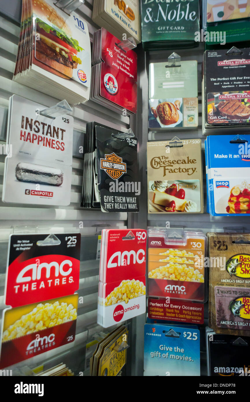 A selection of gift cards in a store in New York Stock Photo - Alamy