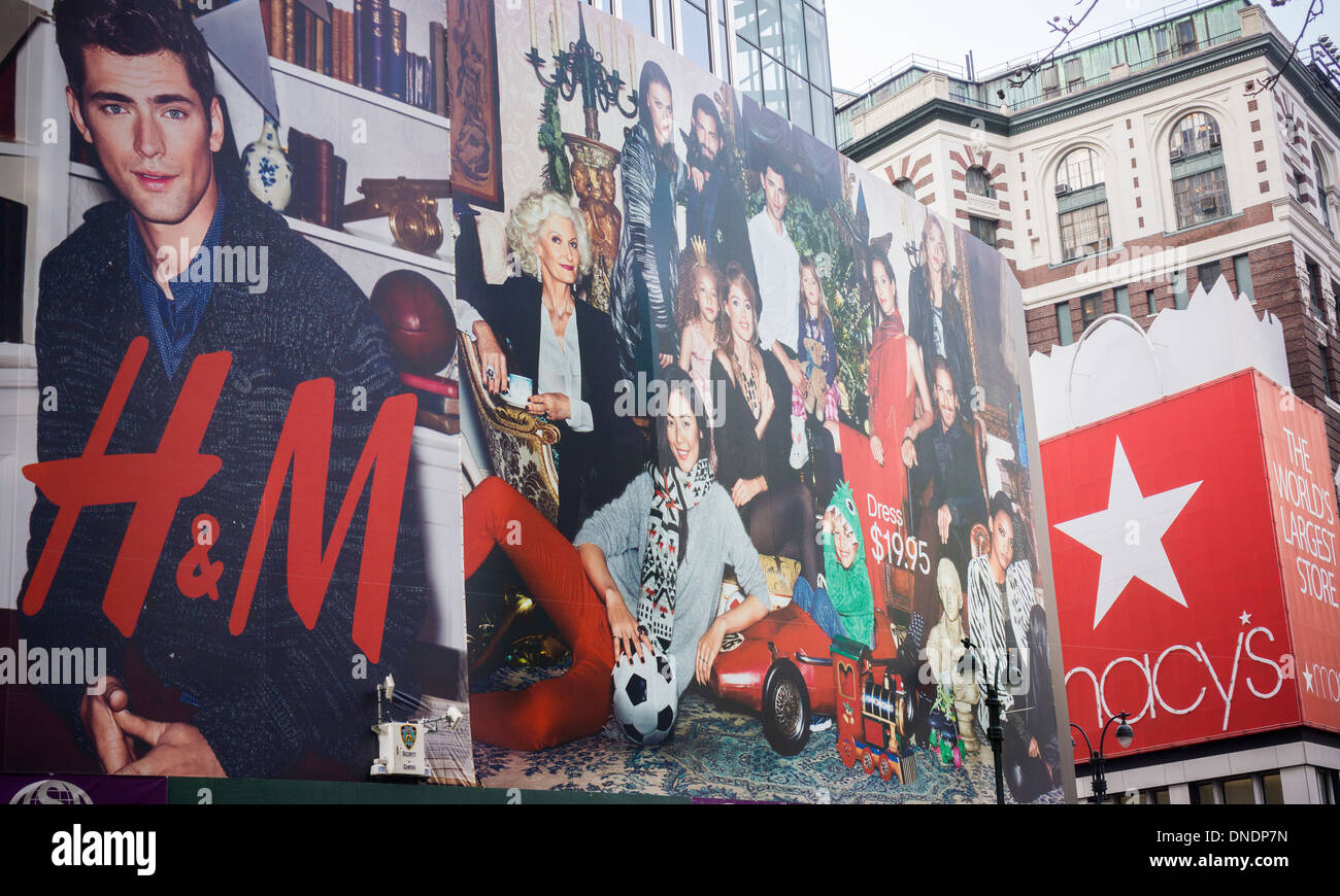 An enormous billboard announces the future arrival of an H&M department ...