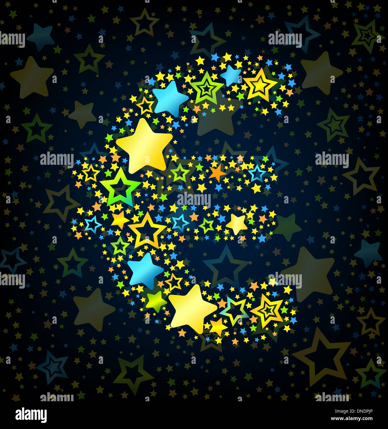 Euro sign cartoon star colored Stock Photo - Alamy