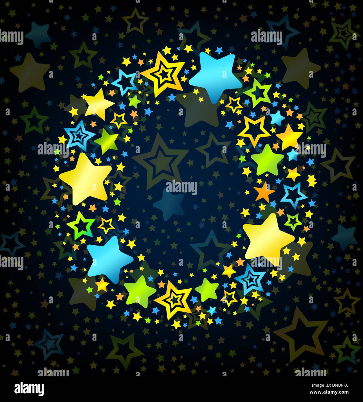 Letter O cartoon star colored Stock Photo - Alamy