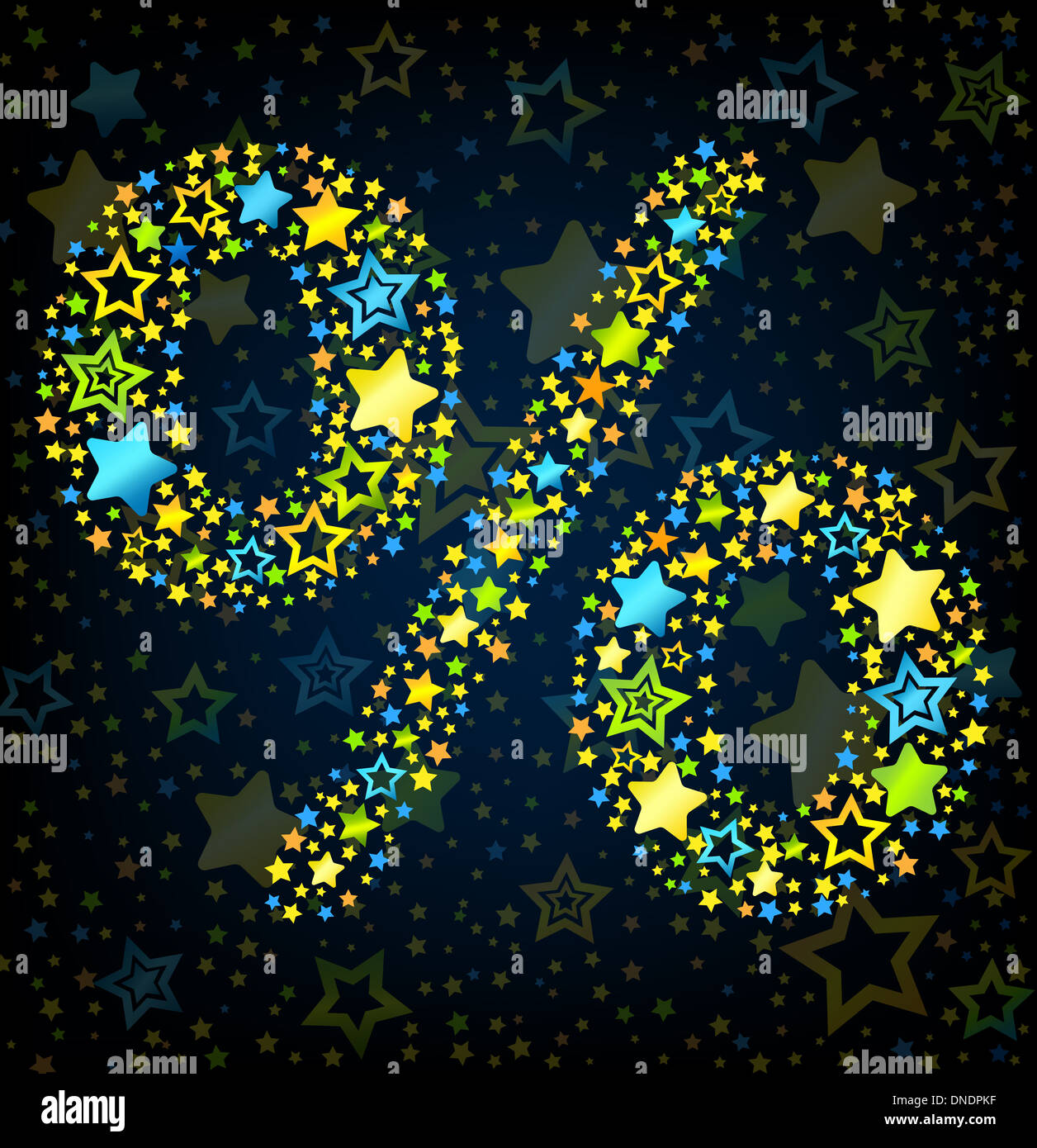 Percent sign cartoon star colored Stock Photo - Alamy