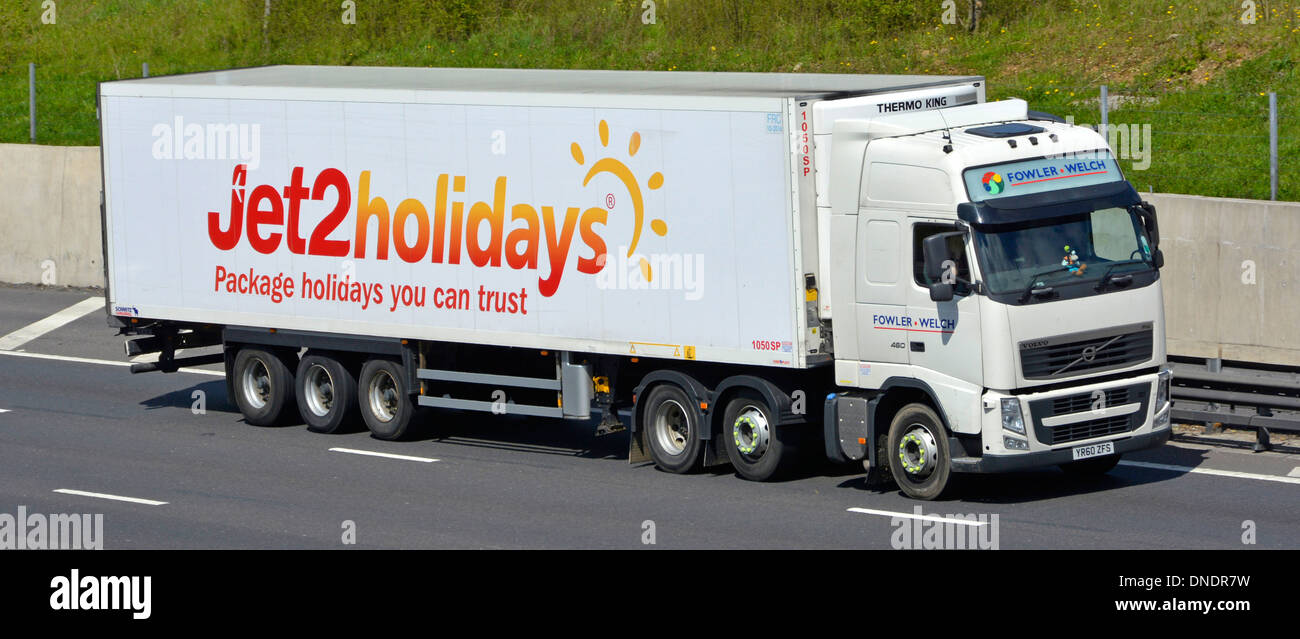 Fowler Welch lorry and trailer with advertising for Jet2holidays Stock ...
