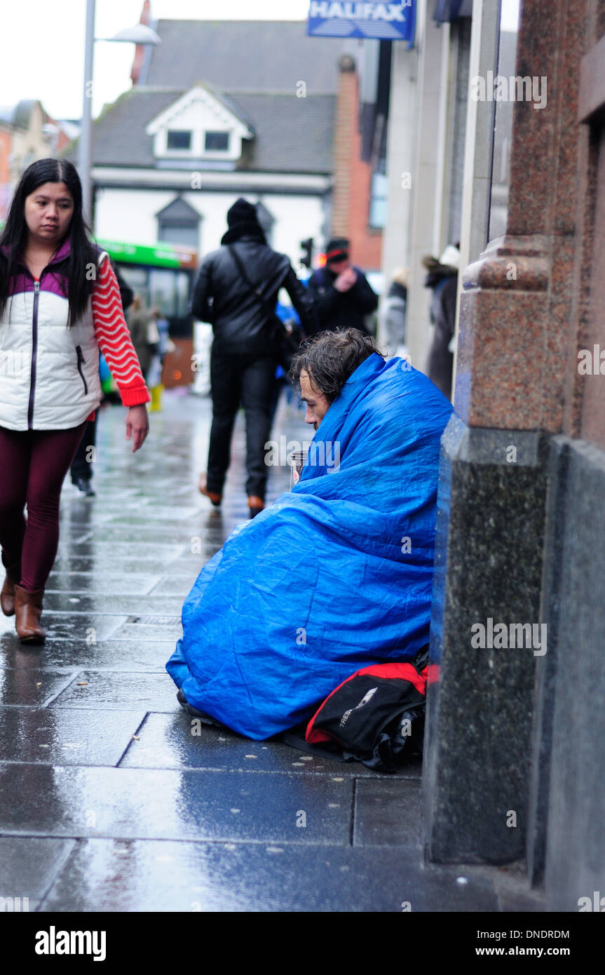 Homeless Man,Streets Of Nottingham,UK Stock Photo - Alamy