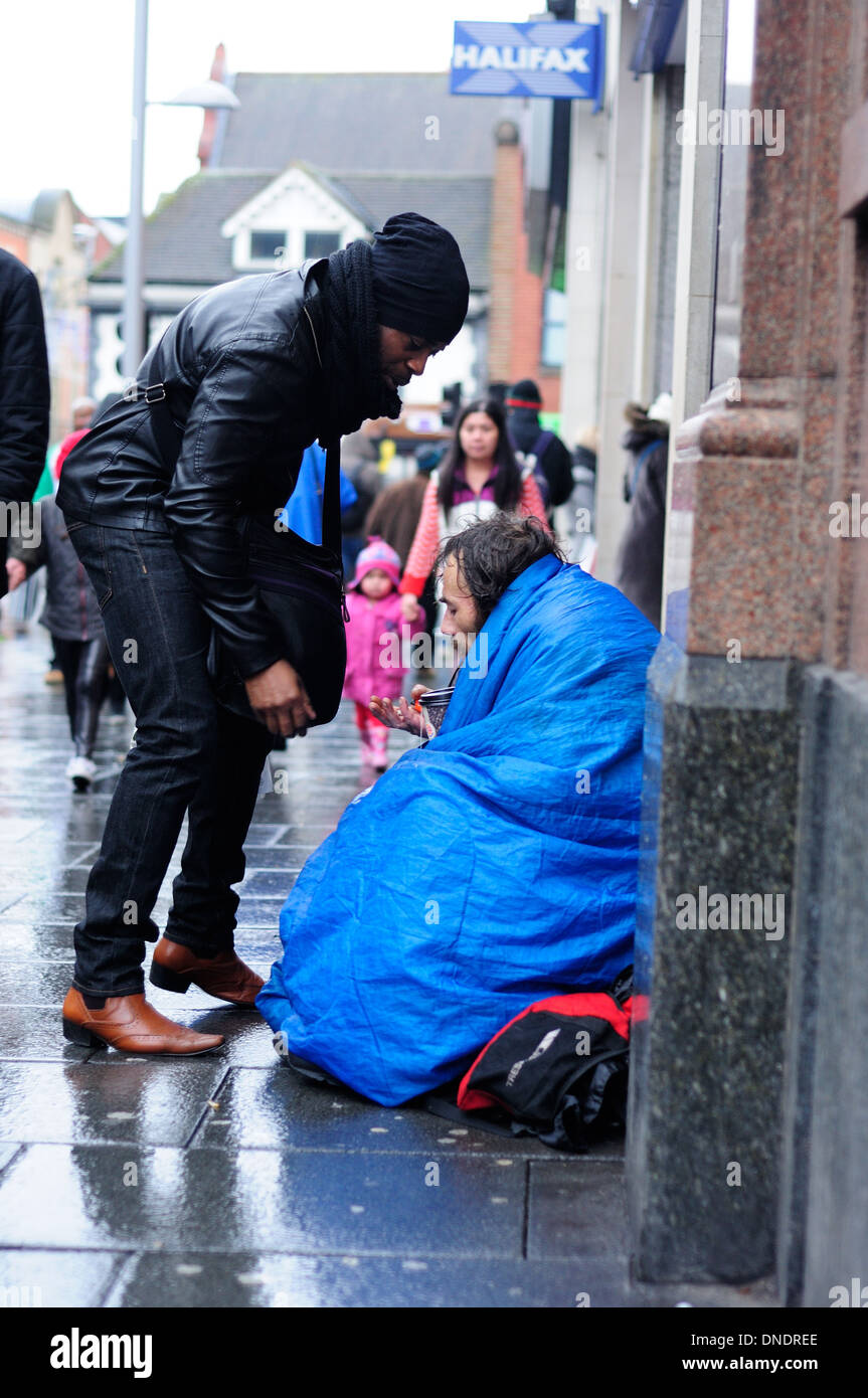 Homeless Man,Streets Of Nottingham,UK Stock Photo - Alamy