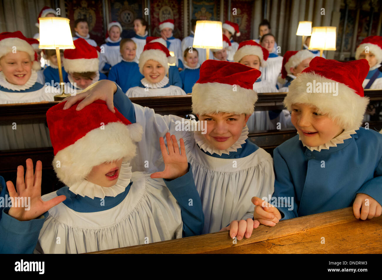 The choir of Wells Cathedral in Christmas garb Stock Photo - Alamy