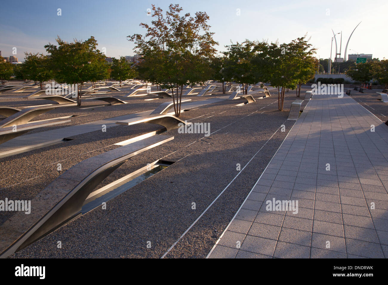 The Pentagon Memorial features 184 empty benches, a Memorial to ...