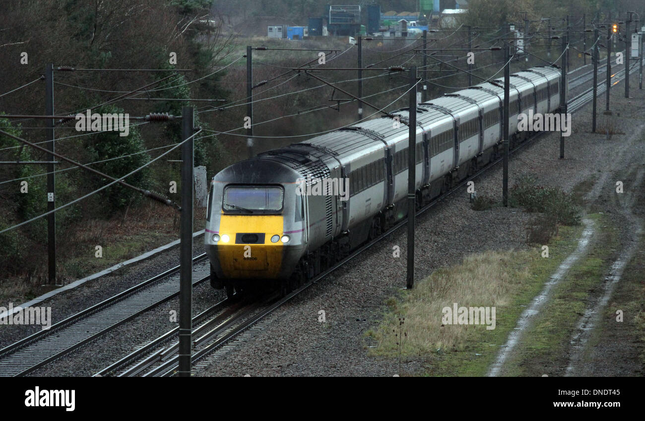 Peterborough, UK. 23rd Dec, 2013. Trains on the East Coast mainline ...